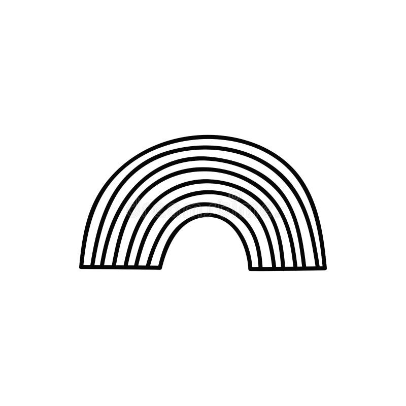 Outline Rainbow Icon. Arc Line Set. Communication Signal Strength ...