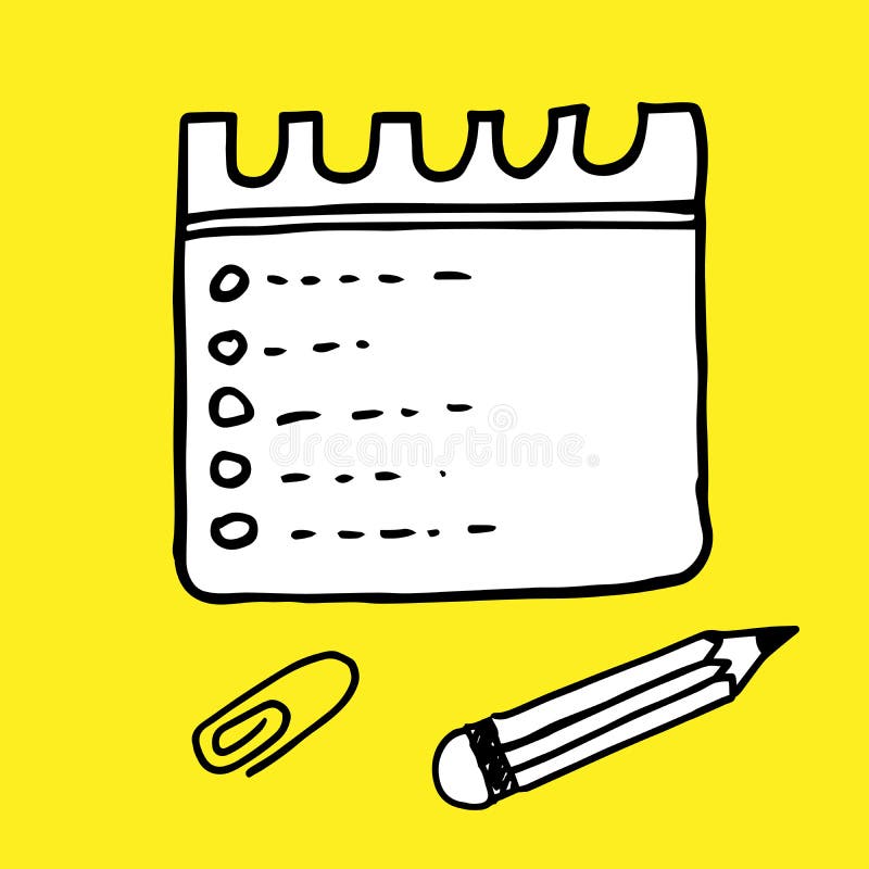 Doodle Paper Sheet with Sticky Tape. Empty Paper Page for Scribbles and ...