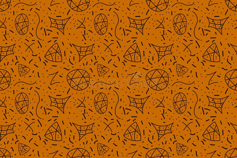 Doodle Pattern,black Doodle Abstract Seamless Pattern on Brown ...