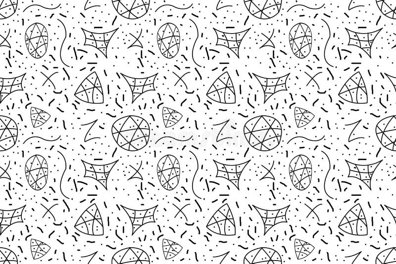 Doodle Pattern,black Doodle Abstract Seamless Pattern on White ...