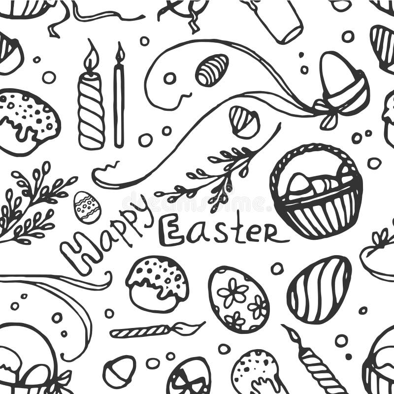 Doodle pattern easter stock vector. Illustration of easter - 64832268