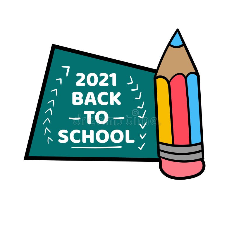 Doodle Pencil Drawing 2021 Go To School Stock Vector - Illustration of ...