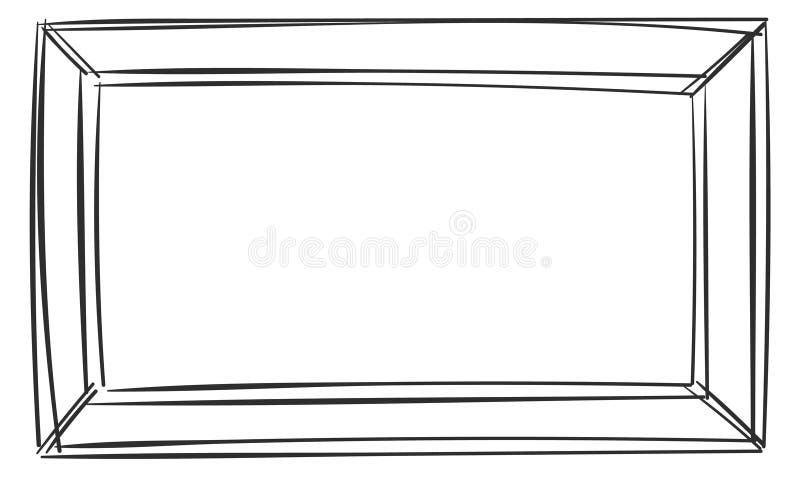 Doodle Picture Frame Drawing. Hand Drawn Border Stock Illustration ...