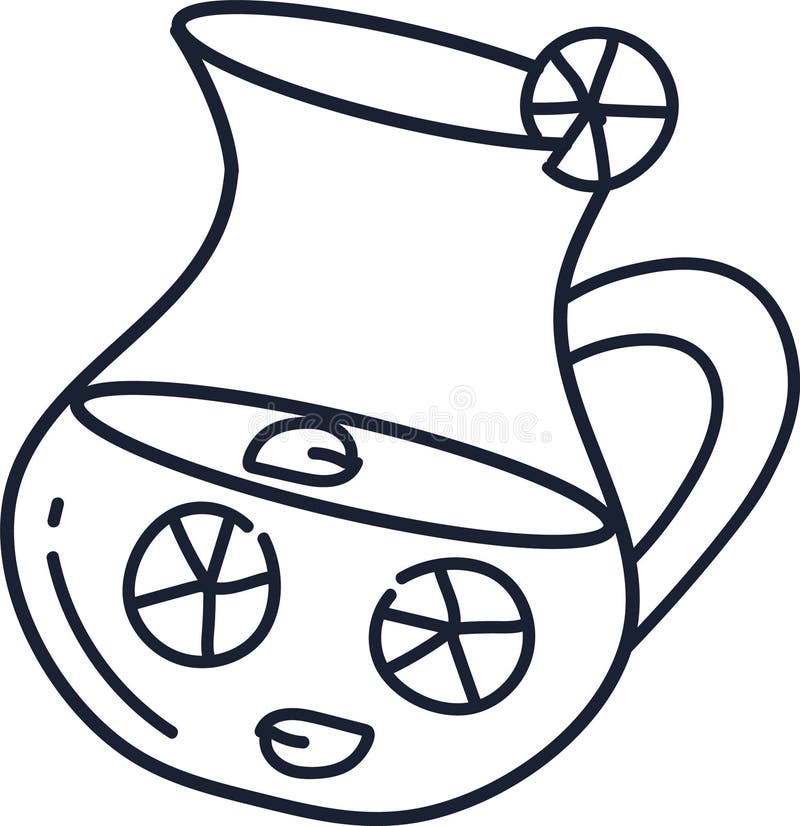 Doodle Pitcher of Lemonade stock vector. Illustration of citrus - 370136326