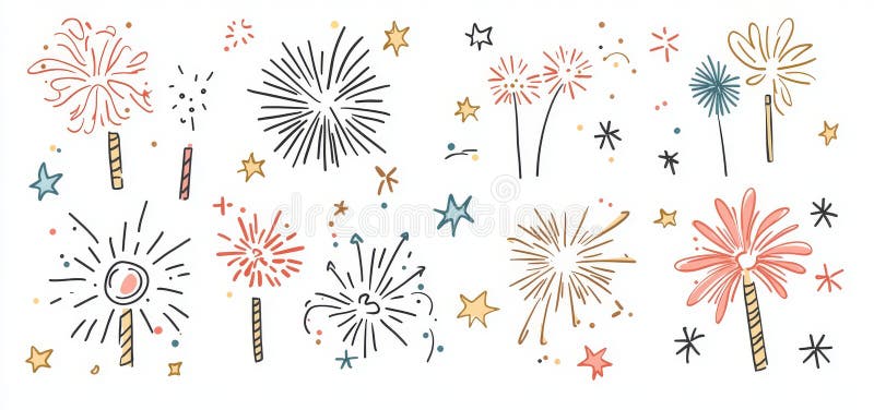 Doodle Pop Surprise Line Elements. a Hand-drawn Sunburst Ray Frame for ...