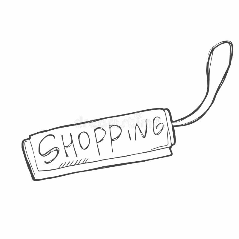 Doodle Price Tag Handdrawn Style with Cartoon Illustration Vector Stock ...