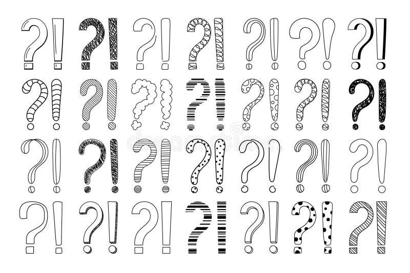 Doodle Question and Exclamation Marks Hand Drawn Sketch Vector ... Doodle Question and Exclamation Marks Hand Drawn Sketch Vector ...