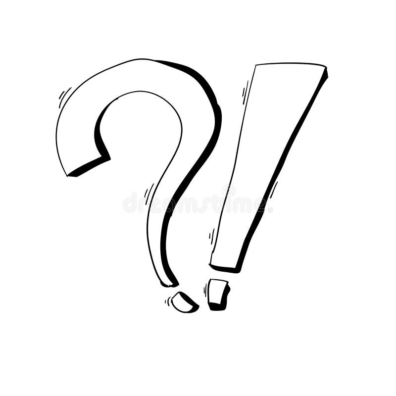 Doodle Question Mark and Exclamation Point Handdrawn Style Stock Vector ...