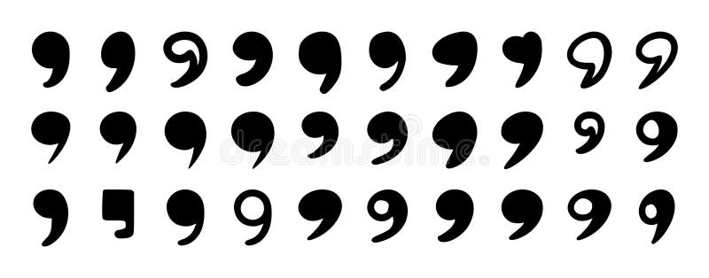 Doodle Quotation Mark. Hand Drawn Comma Set for Speech Bubble. Vector ...