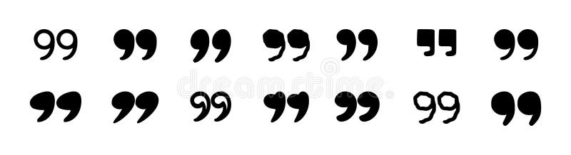 Doodle Quotation Mark. Hand Drawn Comma Set for Speech Bubble. Vector ...