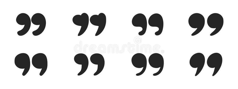 Doodle Quotation Mark. Hand Drawn Comma Set for Speech Bubble. Vector ...