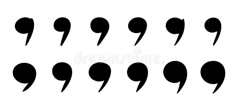 Doodle Quotation Mark. Hand Drawn Comma Set for Speech Bubble. Vector ...