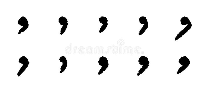 Doodle Quotation Mark by Pencil. Hand Drawn Chalk Comma Set for Speech ...