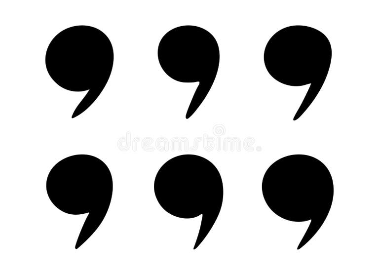 Doodle Quotation Mark Set. Hand Drawn Comma for Speech Bubble. Vector ...