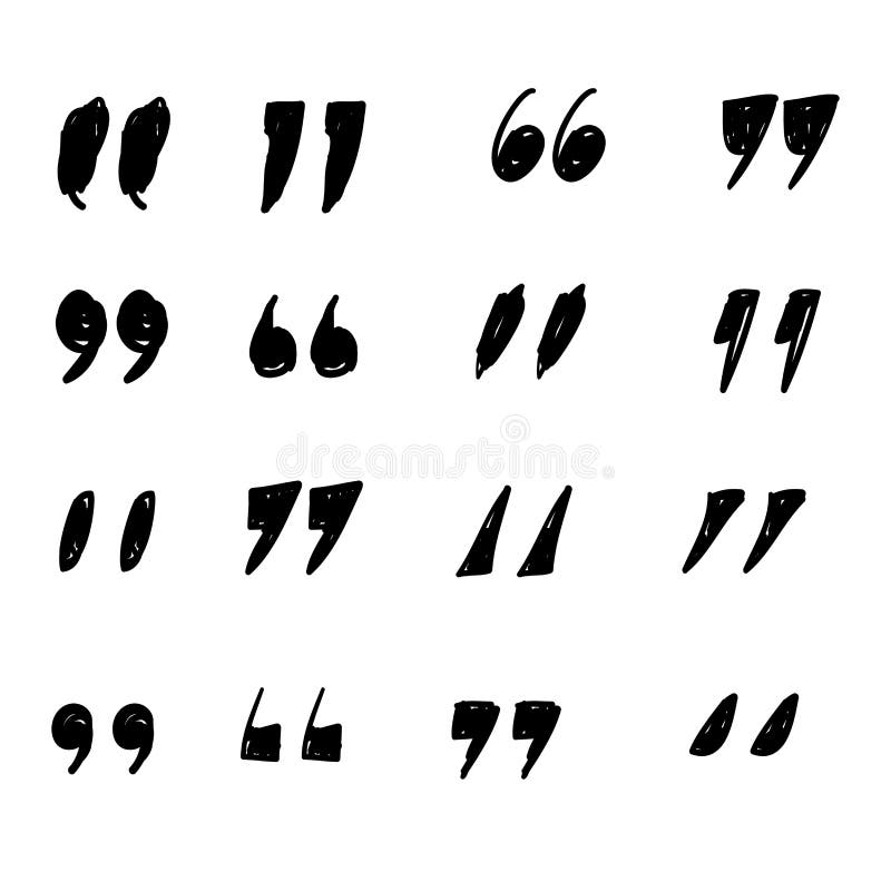 Quotes Marks. Quotation Marking Quote Mark Comma Double Commas Speech ...