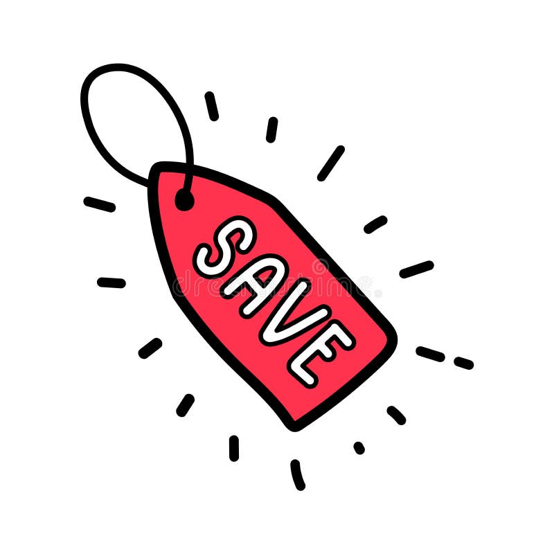 Doodle red new tag label. stock vector. Illustration of label - 140859557