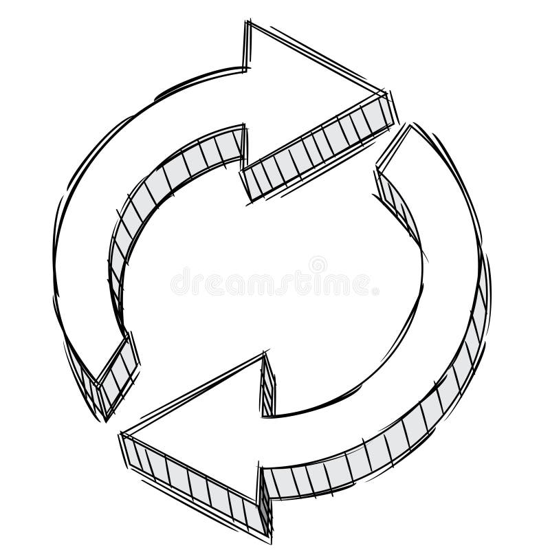 Doodle of a Refresh Arrow Sign Stock Vector - Illustration of circle ...