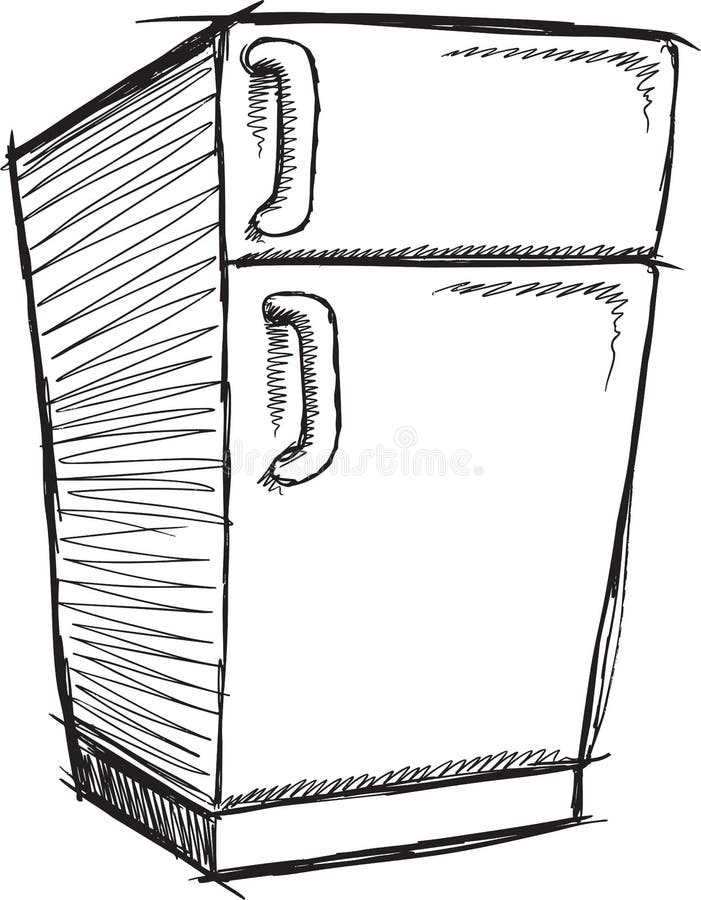 Doodle Refrigerator Vector stock illustration. Illustration of ...