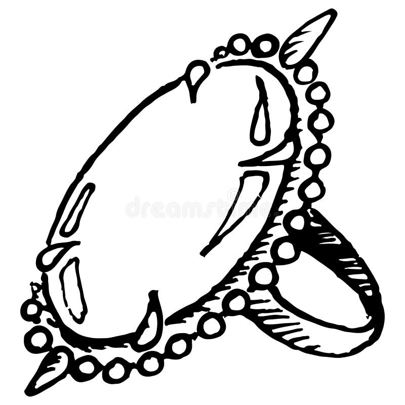 Doodle Jewelry Sketch Ring Earrings Vintage Seamless Pattern Vector ...