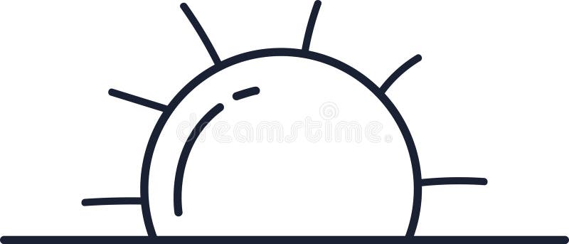 Doodle Rising Sun stock vector. Illustration of sunrise - 370045226