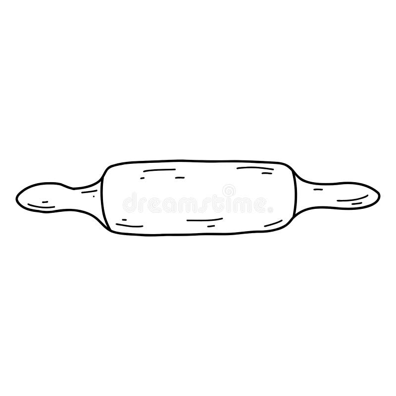 Baking Rolling Pin Black White Vector Stock Illustrations – 290 Baking ...