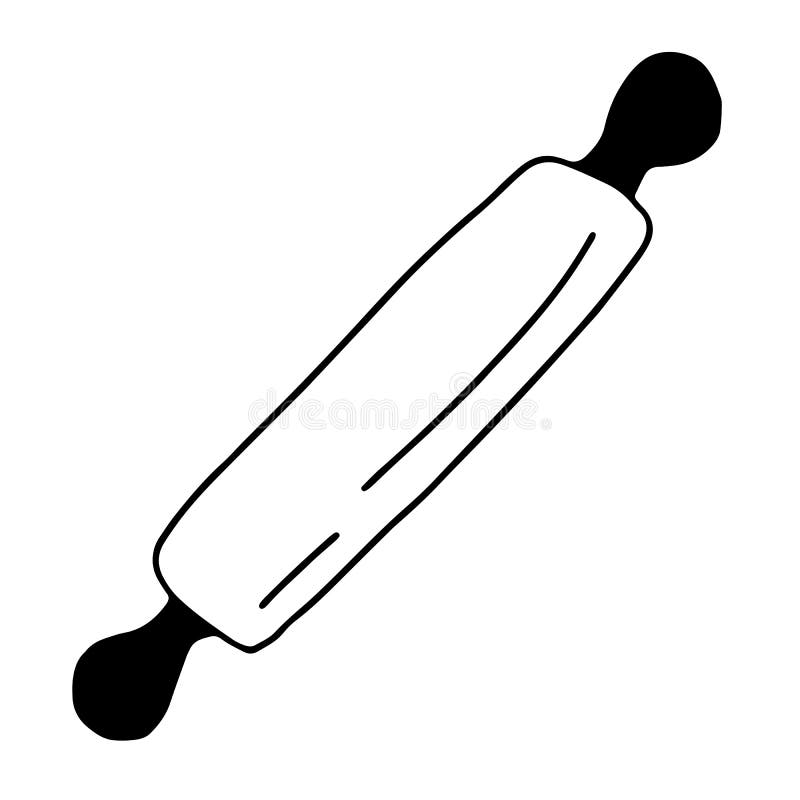 Baking Rolling Pin Black White Vector Stock Illustrations – 290 Baking ...
