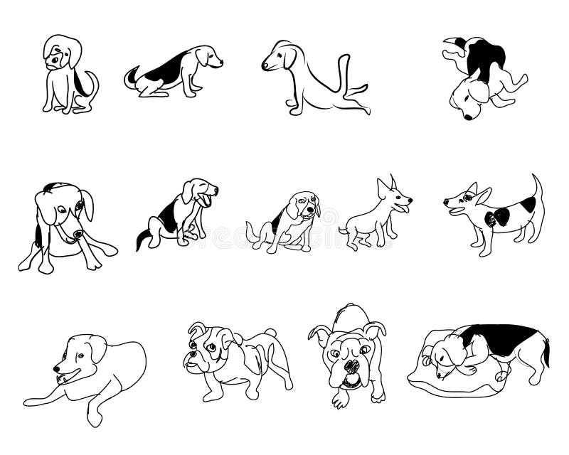 Doodle rysunek pies ilustracji. Ilustracja złożonej z rysowanie - 41464993