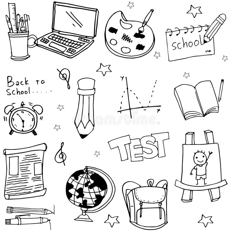 School Object Doodles Classroom Supplies Stock Illustration ... School Object Doodles Classroom Supplies Stock Illustration ...