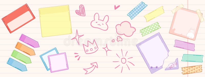 Doodle School Memo Sticker Note. Text Frame Shape Stock Vector ...