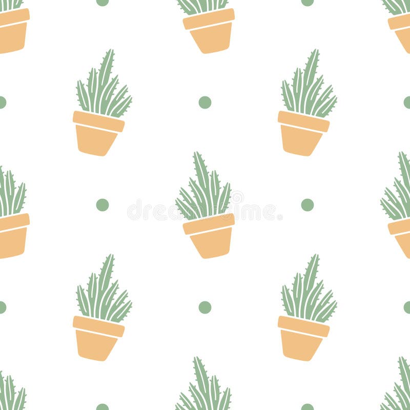 Seamless Patterns of Cactus Cartoon Doodle, Vector. Stock Vector - Illustration of modern ...