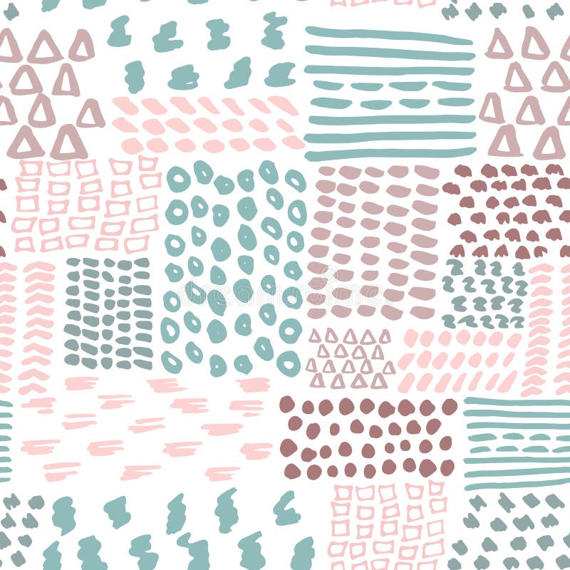 Doodle Seamless Geometric Pattern Vector Illustration Stock ...