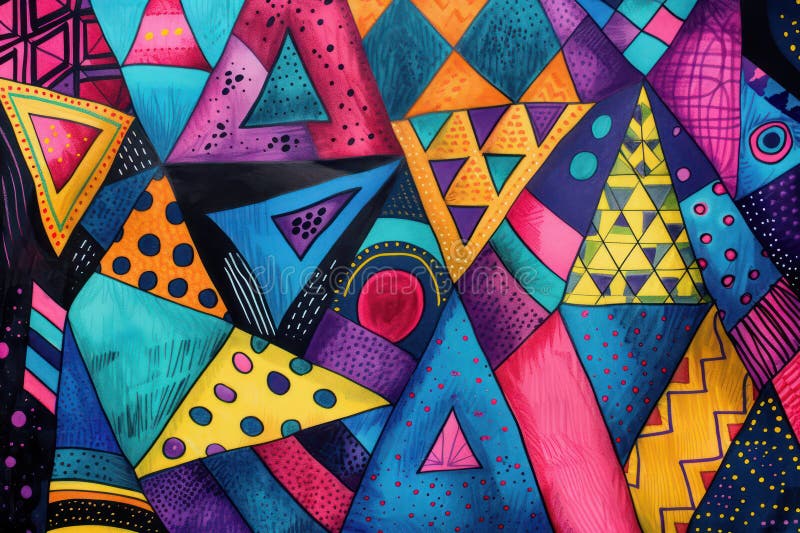 Doodle Seamless Pattern. Crazy Color Palette Stock Illustration ...