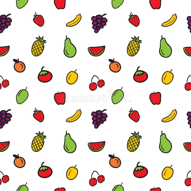 Fruits pattern design stock vector. Illustration of cute - 121382166