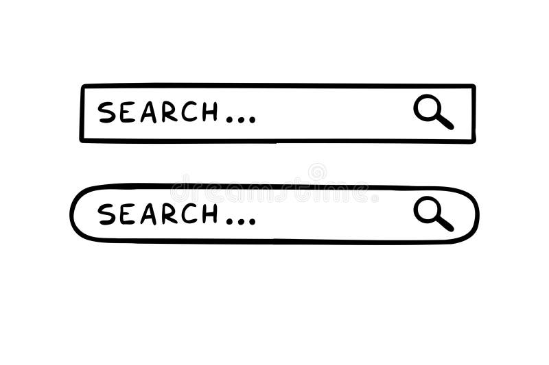 Doodle Search Bar Hand Drawn Icon. Searching Bars Stock Vector ...