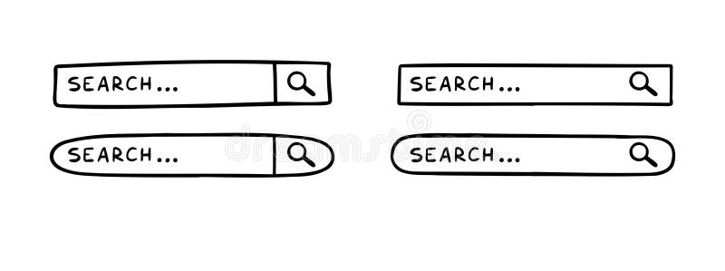 Doodle Search Bar Hand Drawn Icon. Searching Bars Stock Vector ...