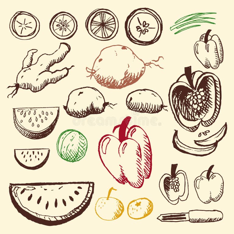 Hatching Fruits Stock Illustrations – 271 Hatching Fruits Stock ...