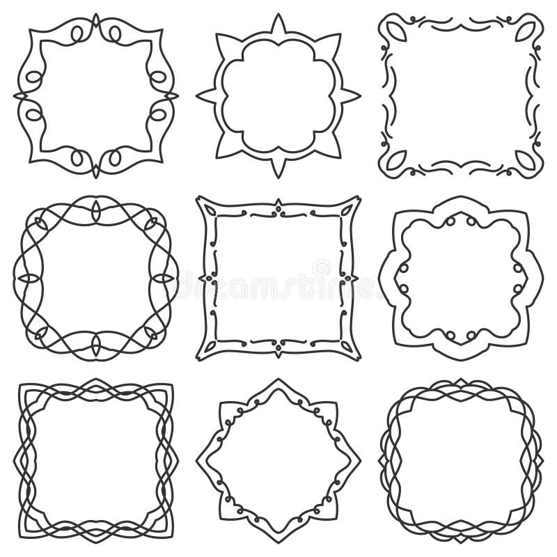 Doodle frames, set 2 stock illustration. Illustration of detailed ...