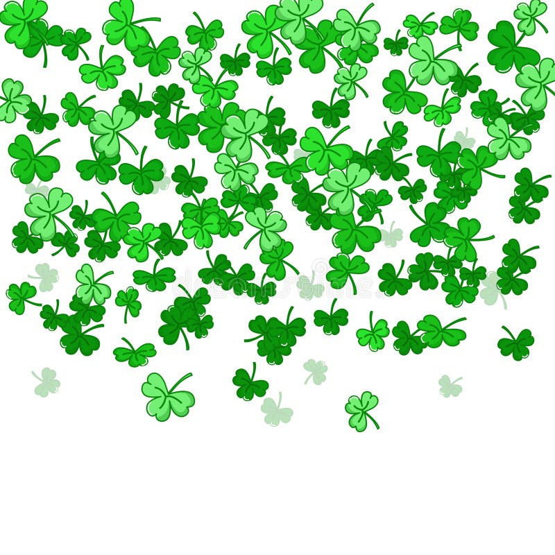 Doodle Shamrock or Clover Leaves Flat Design Green Backdrop Pattern ...
