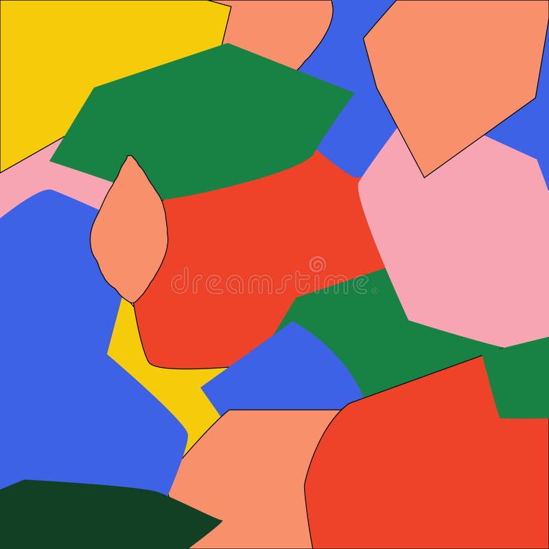 Doodle Shape Pattern. Color Geometric Figures. Irregular Splashes ...