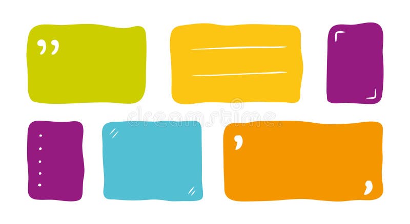 Doodle Shapes and Frames for Social Media. Color Abstract Isolated Text ...