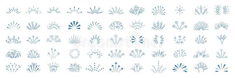 Doodle Shine. Hand Drawn Sun Rays Decorative Lines Recent Vector ...