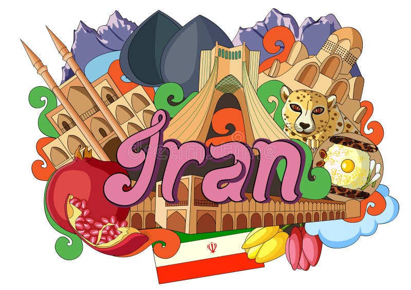 Doodle Showing Architecture and Culture of Iran Stock Vector ...