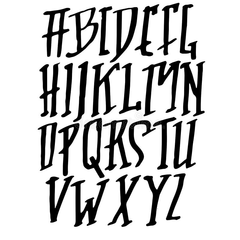 Doodle Simple Grunge Font. Hand Drawn Letterss. Typography Vector ...