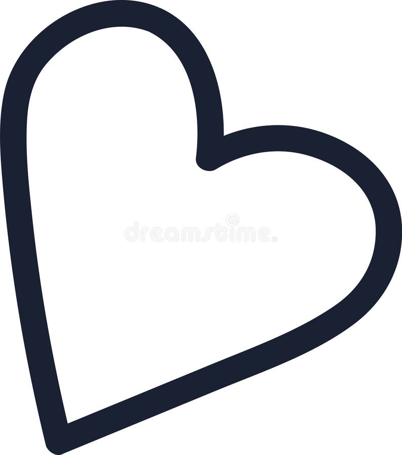 Doodle Simple Heart stock illustration. Illustration of drawn - 370045394