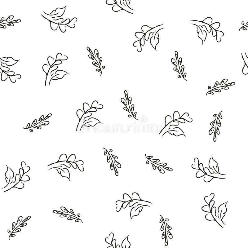 Doodle Simple Vector Seamless Pattern of Hand-drawn Leaves. Seamless ... Doodle Simple Vector Seamless Pattern of Hand-drawn Leaves. Seamless ...