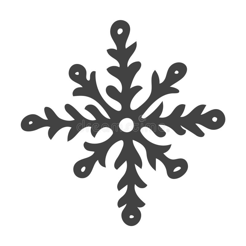 Doodle Single Snowflake for Christmas Design. Stock Vector ...