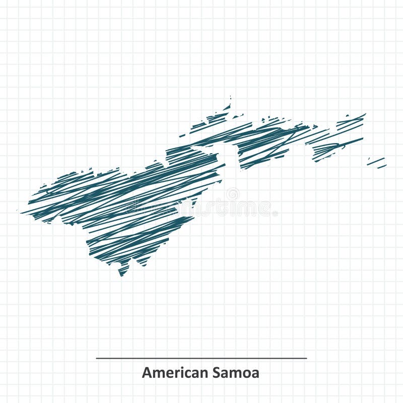 Doodle Map of Samoa stock vector. Illustration of pentacle - 125163427