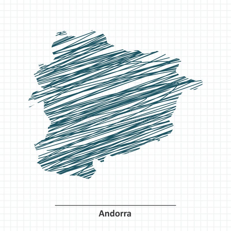 Doodle Map of Andorra stock vector. Illustration of concept - 125161195