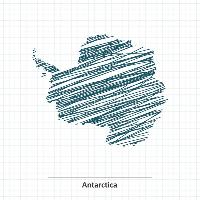 Doodle Sketch of Antarctica Map Stock Vector - Illustration of abstract ...