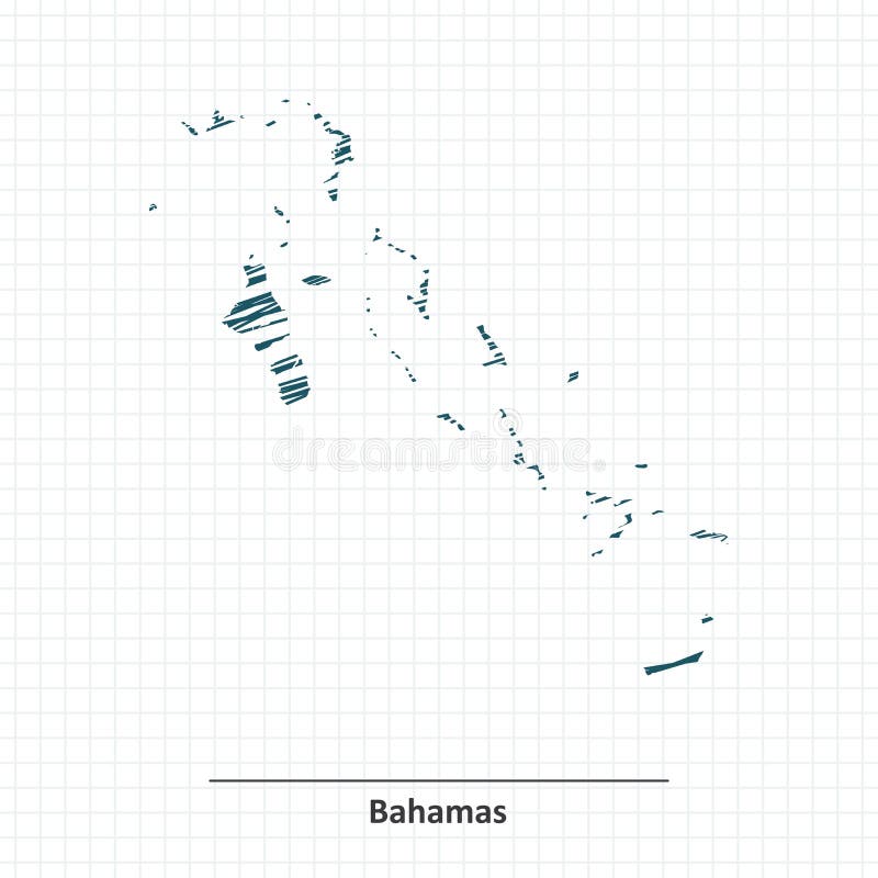 Doodle Sketch of Bahamas Map Stock Vector - Illustration of concept ...